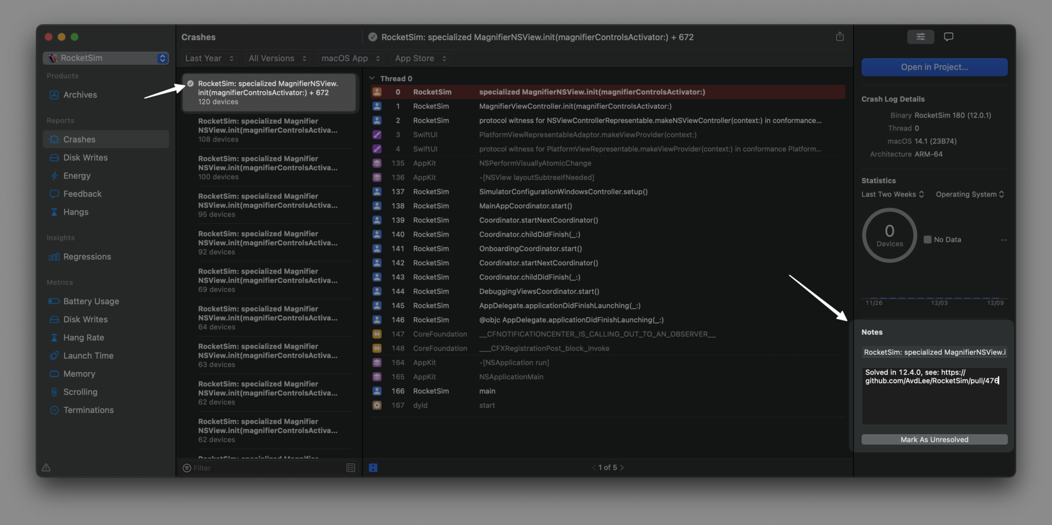 Symbolicate crash logs with Xcode - SwiftLee