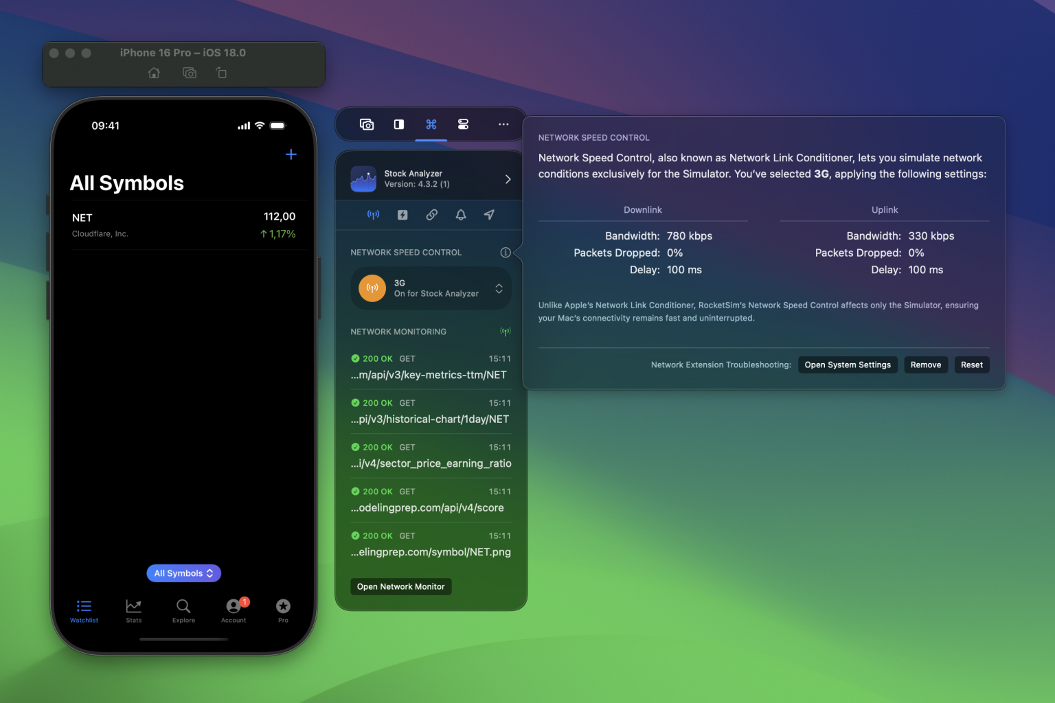 Network Link Conditioner: Simulating Slow Networking