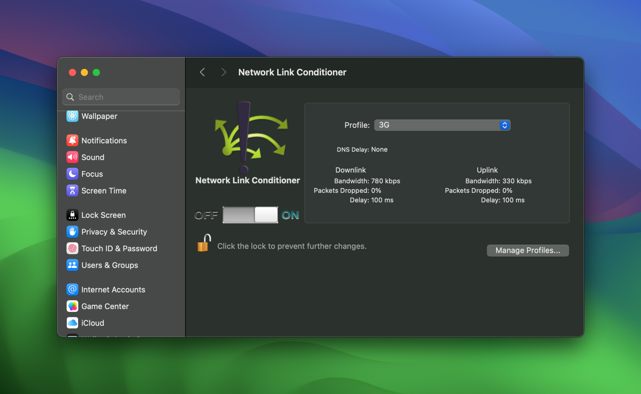 Network Link Conditioner Simulating Slow Networking 3752