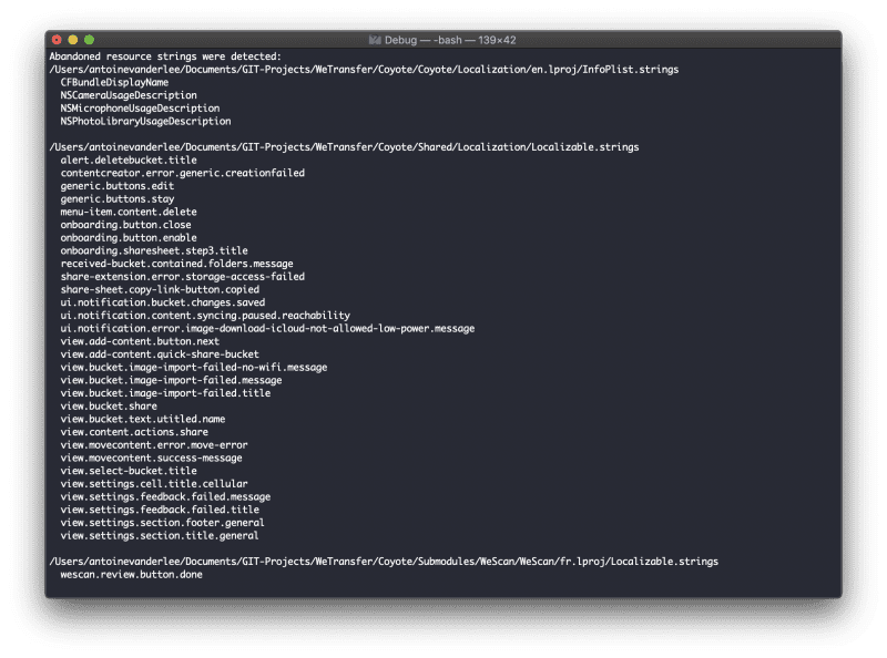 Unused Localized Strings Clean Up From A Strings File Swiftlee