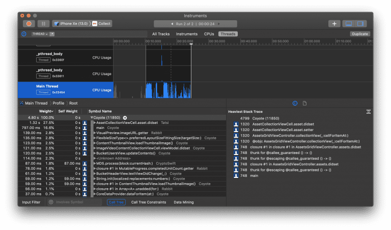 Xcode Instruments Usage To Improve App Performance