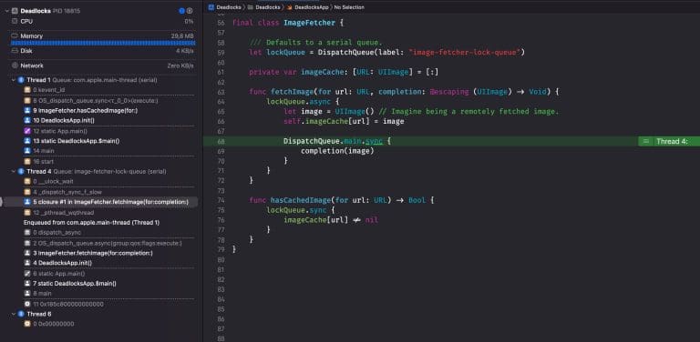 Deadlocks in Swift explained: detecting and solving - SwiftLee