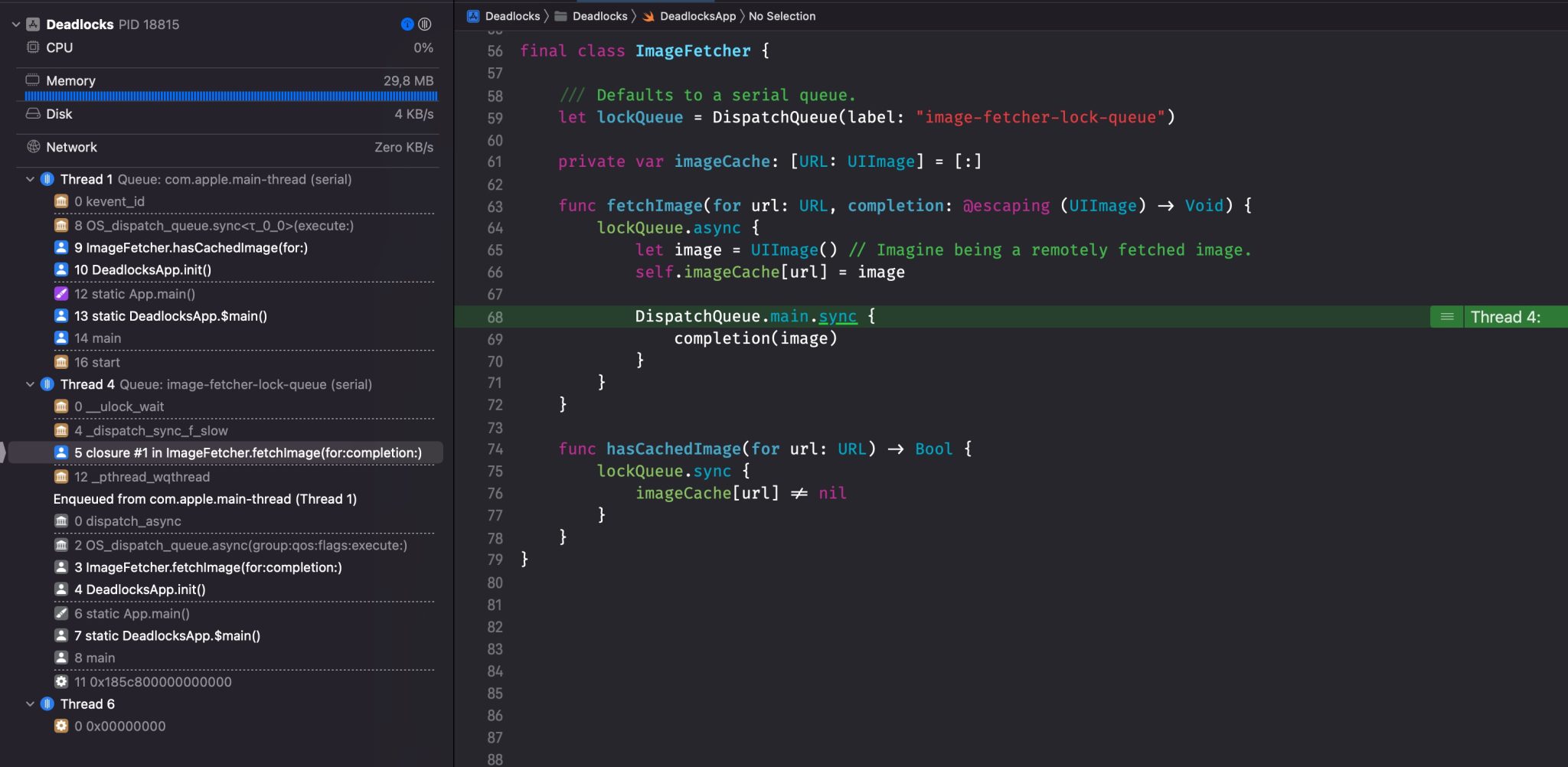 Deadlocks in Swift explained: detecting and solving - SwiftLee