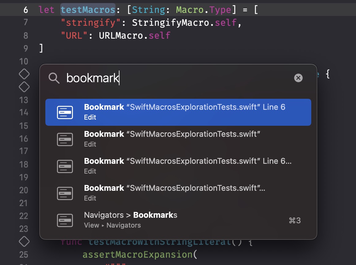 Xcode Bookmarks: Save code landmarks & organize tasks