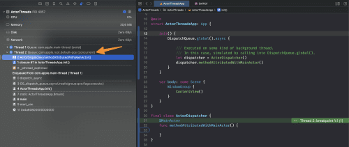 Thread dispatching and Actors: understanding execution - SwiftLee