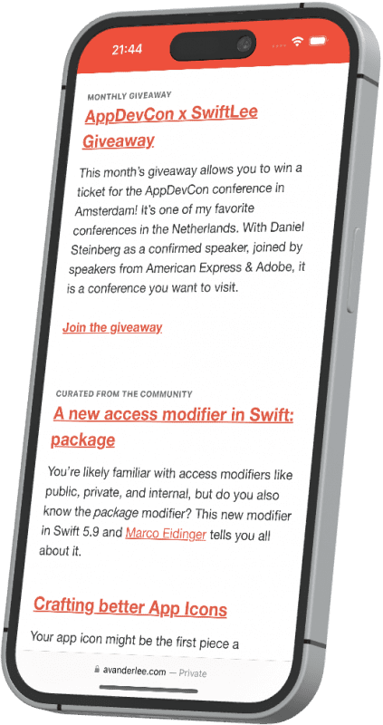 SwiftLee Weekly (read by 17k+ Swift & SwiftUI Developers)